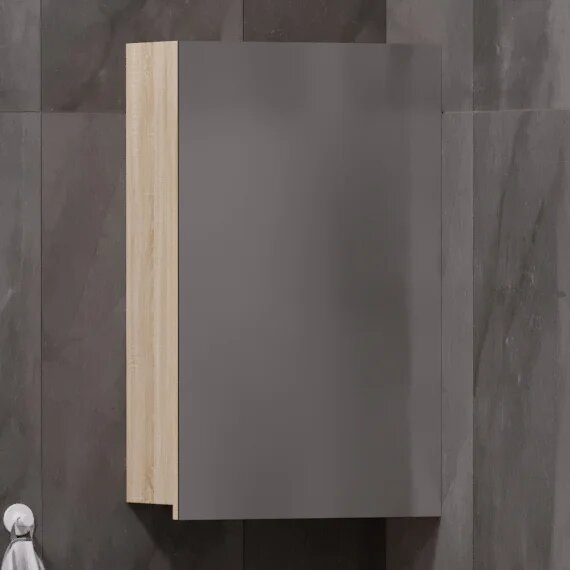 Зеркало-шкаф Corozo Комо 40 40 см, дуб сонома, в современном стиле, зеркало настенное в ванную