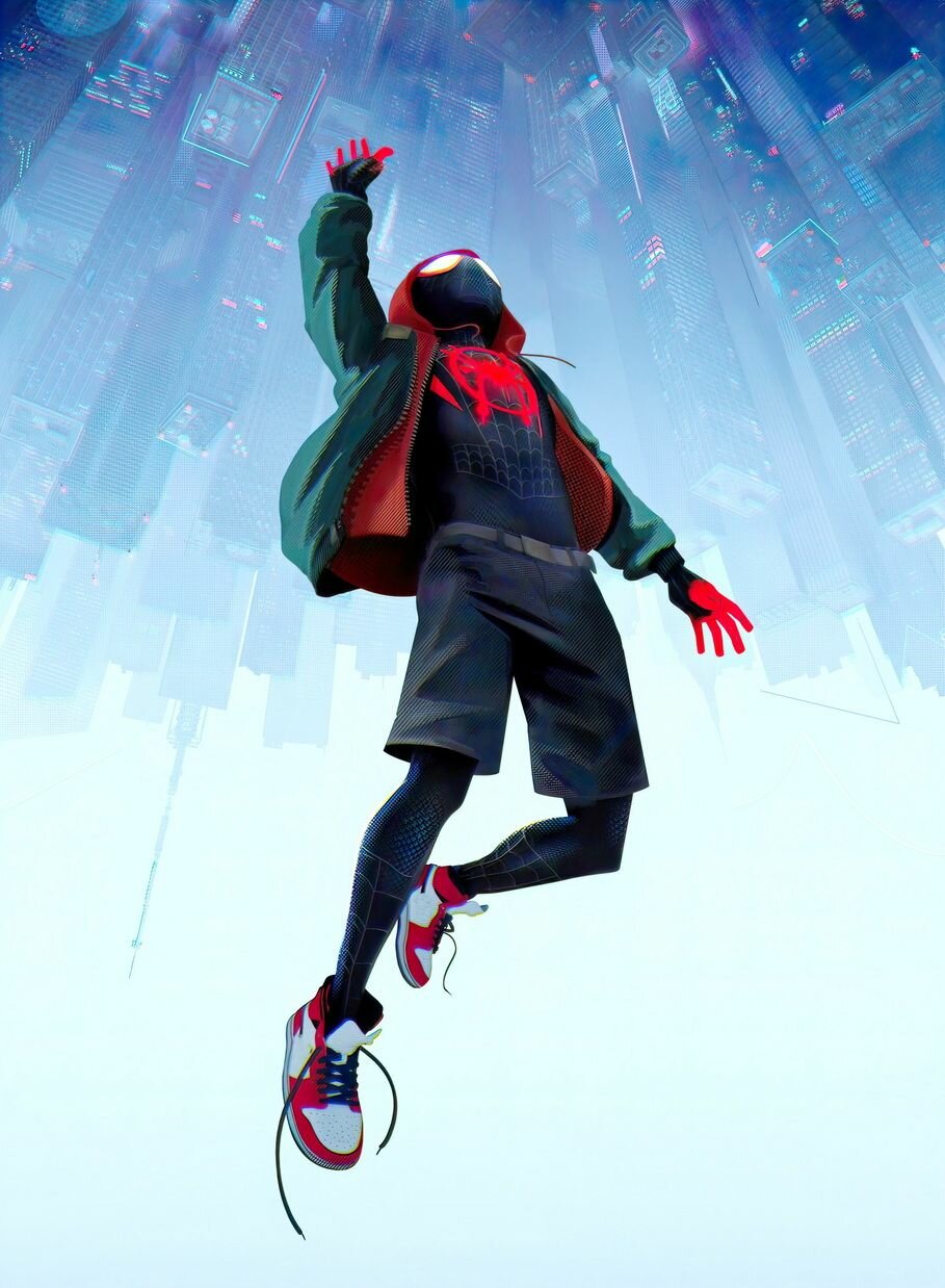 Плакат, постер Spider-Man: Into the Spider-Verse, Человек Паук: Через вселенные на бумаге, размер 21х30см