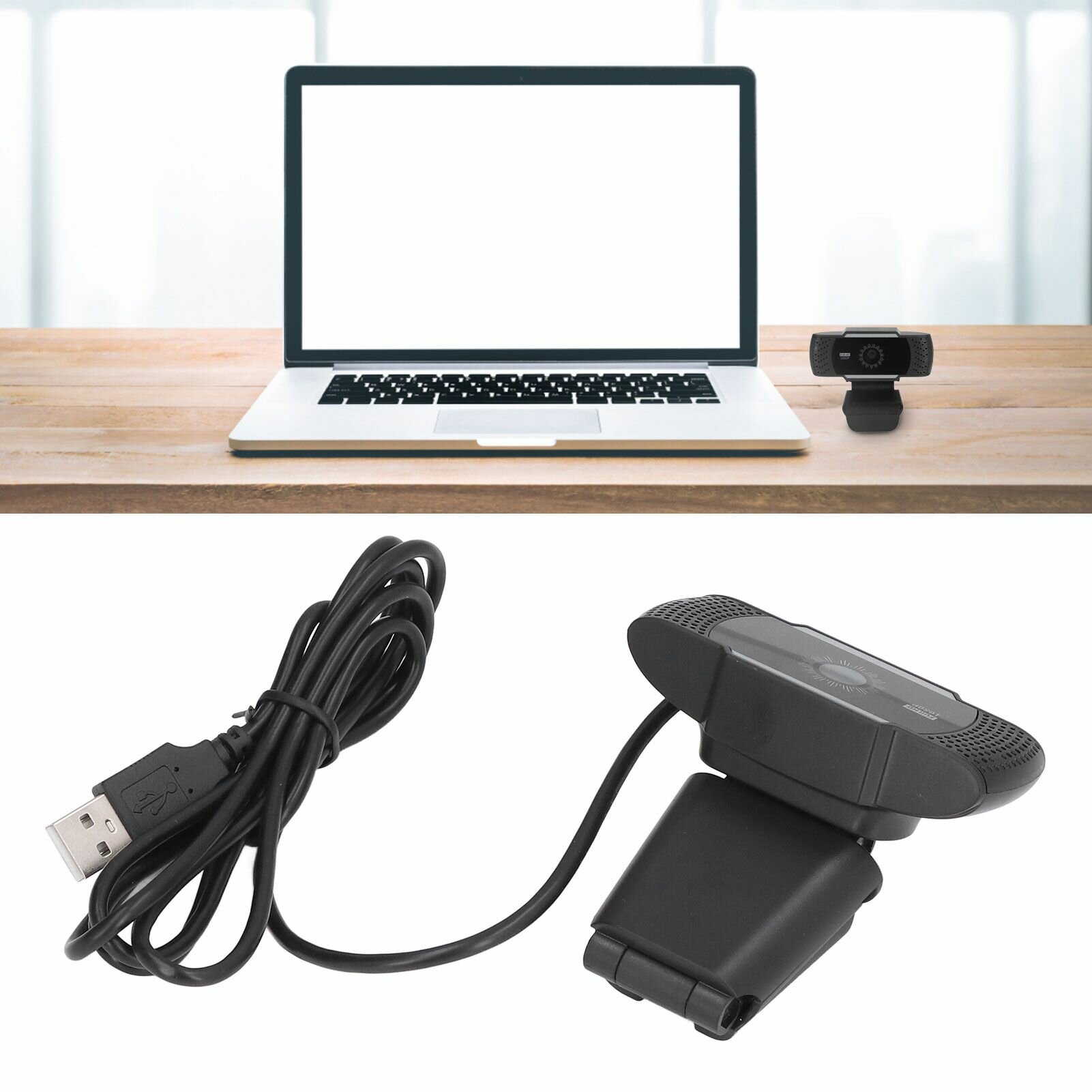 Компьютерная камера, микрофон, автоматическое шумоподавление, Full HD 1080P, USB-стерео веб-камера с поворотным зажимом для офиса