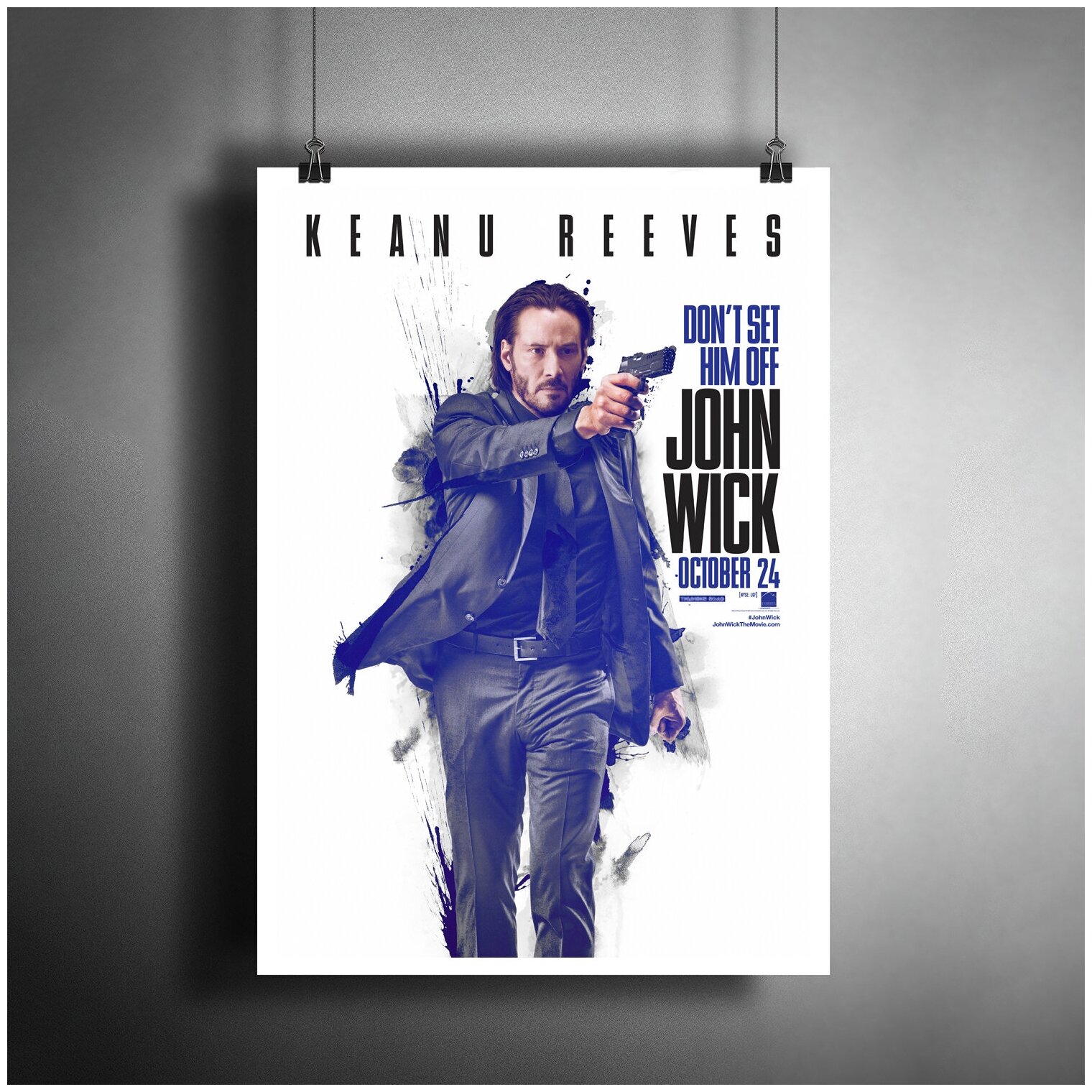 Постер плакат для интерьера "Фильм: Джон Уик. Киану Ривз. John Wick"/ Декор дома, офиса, комнаты A3 (297 x 420 мм)