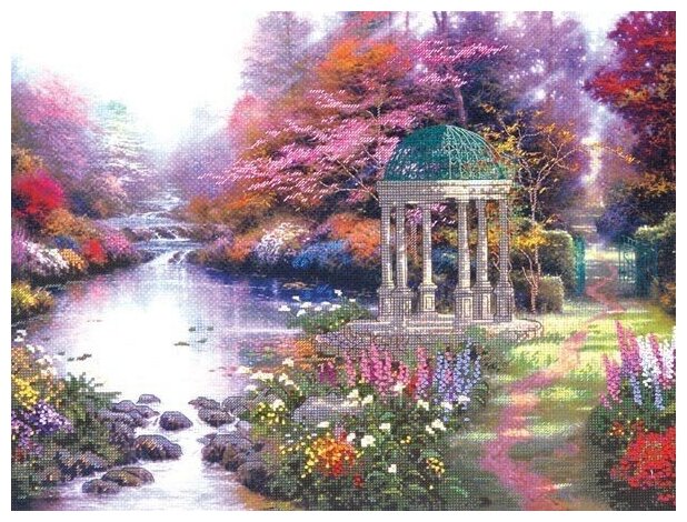 Набор для вышивания Candamar #51306 Садовая беседка, Частичная вышивка, 40.6 x 30.5 см