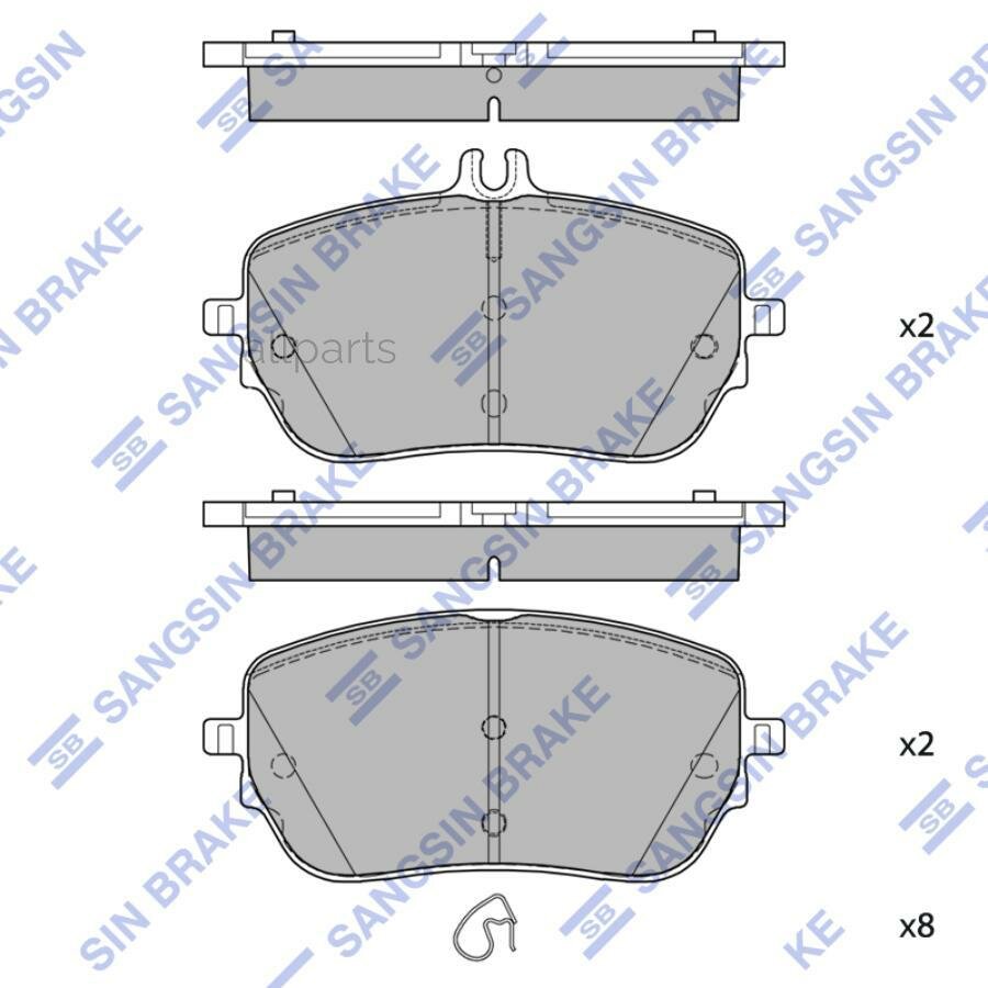 SANGSIN BRAKE SP4498 SP4498 колодки тормозные дисковые передние!\ MB W177/W247/X118/C118 04>