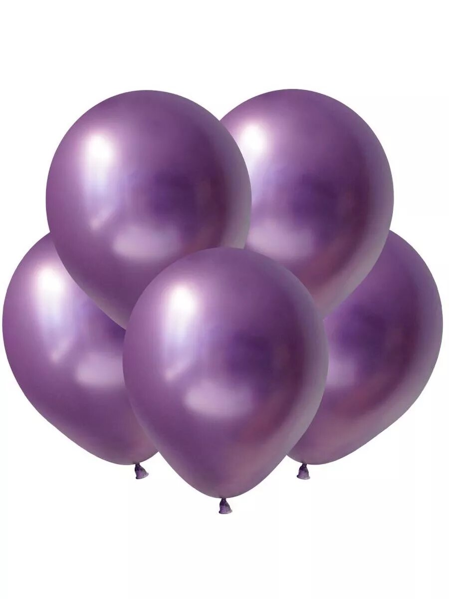 Фиолетовый, Зеркальные шары / Mirror Violet, латексный шар (5"/12,5 см ) 50 шт. / Веселый праздник