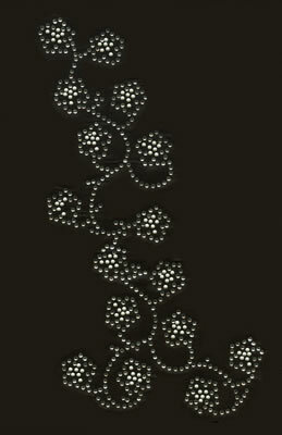 RTM-14 Термотрансфер вьюнок серебро 100x195 мм для ткани и одежды светлого цвета