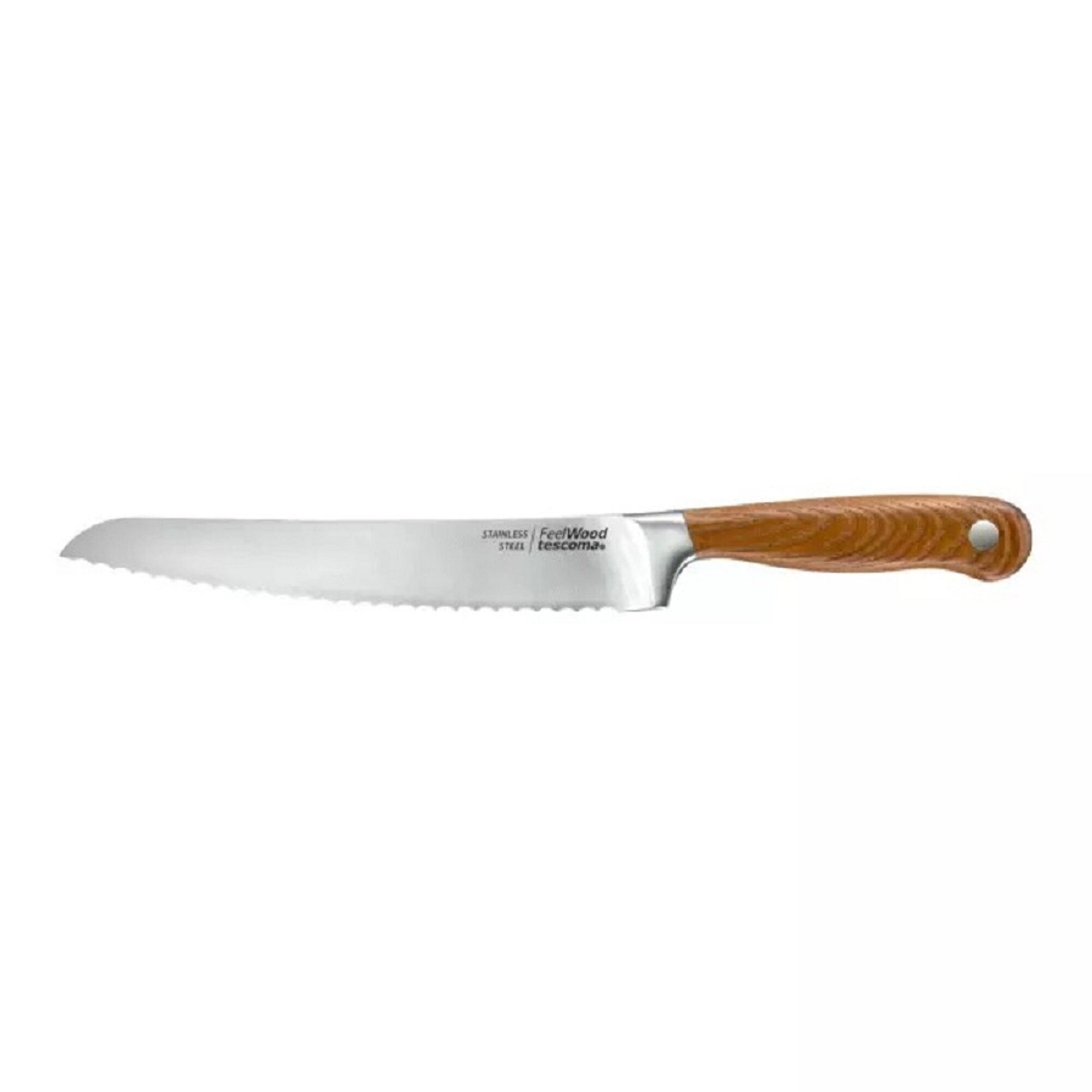 Нож для хлеба Tescoma FEELWOOD, 21 см, нержавеющая сталь, деревянная ручка