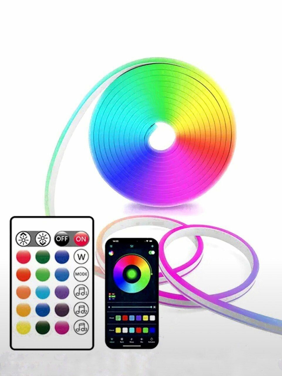 Светодиодная лента RGB Bluetooth 5 м многоцветная