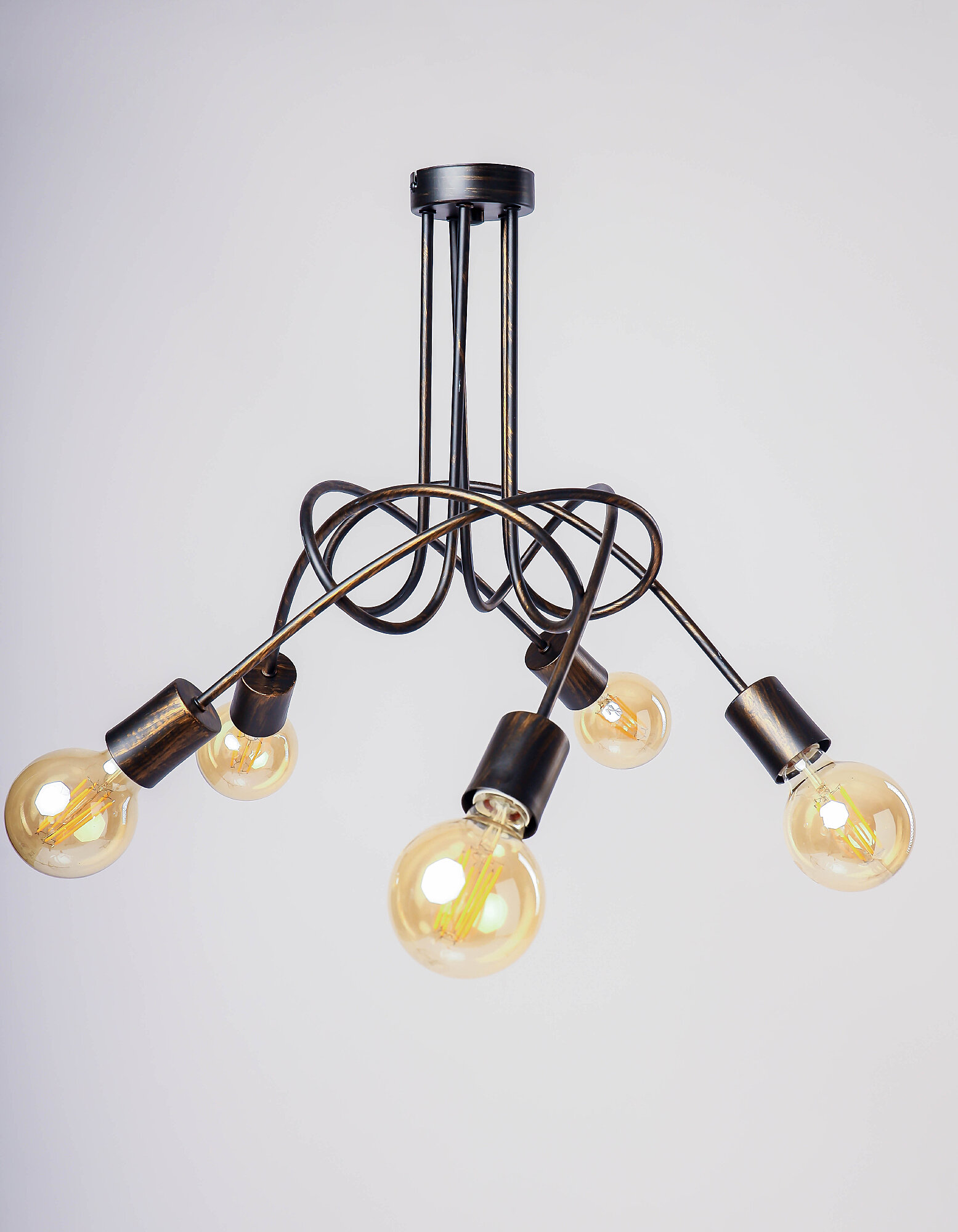 Потолочная люстра Adilux Tango Black Patina 10135, E27, кол-во ламп:5шт, Черный