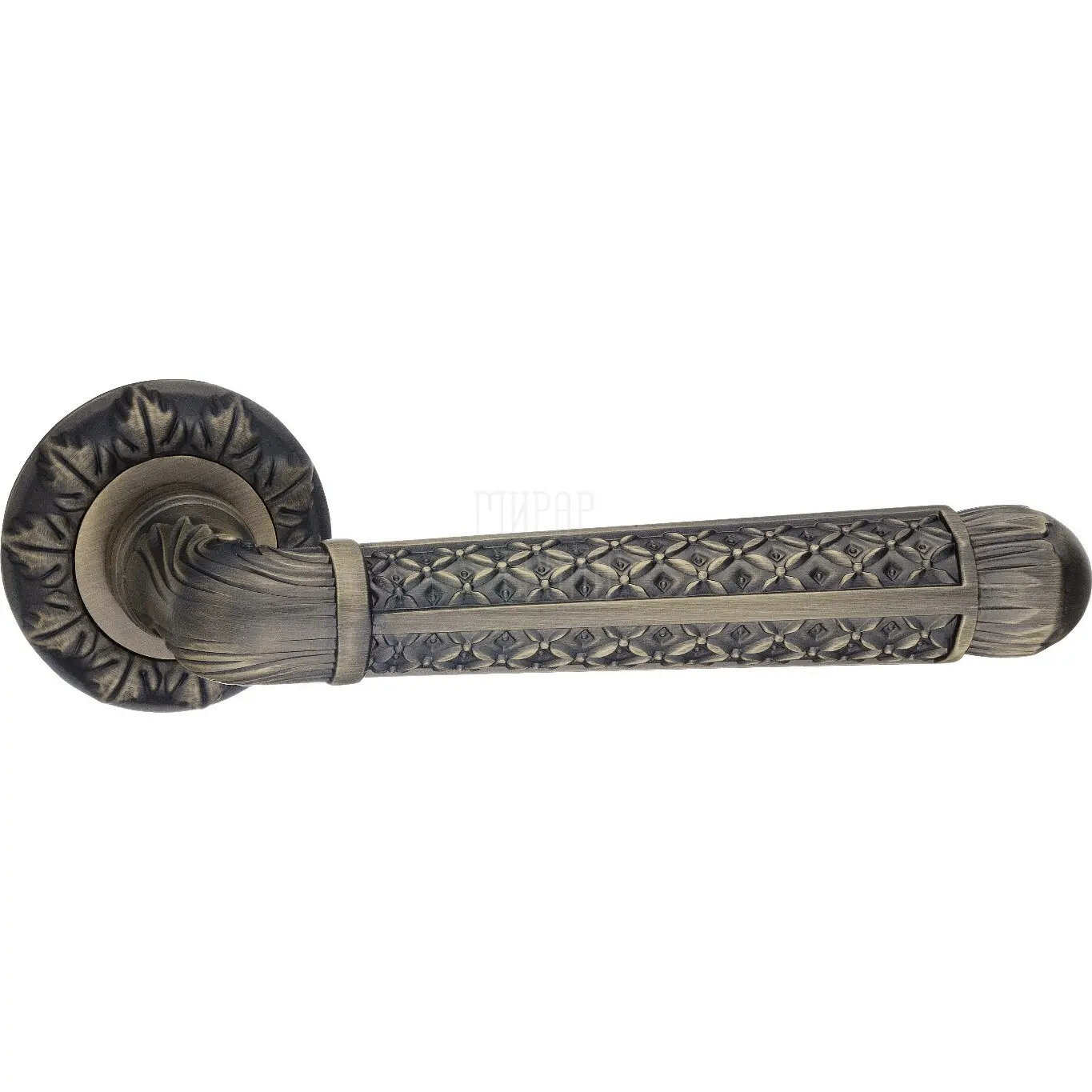Дверные ручки Renz (Ренц) "Альбино" INDH 63-10 на круглой розетке бронза античная матовая