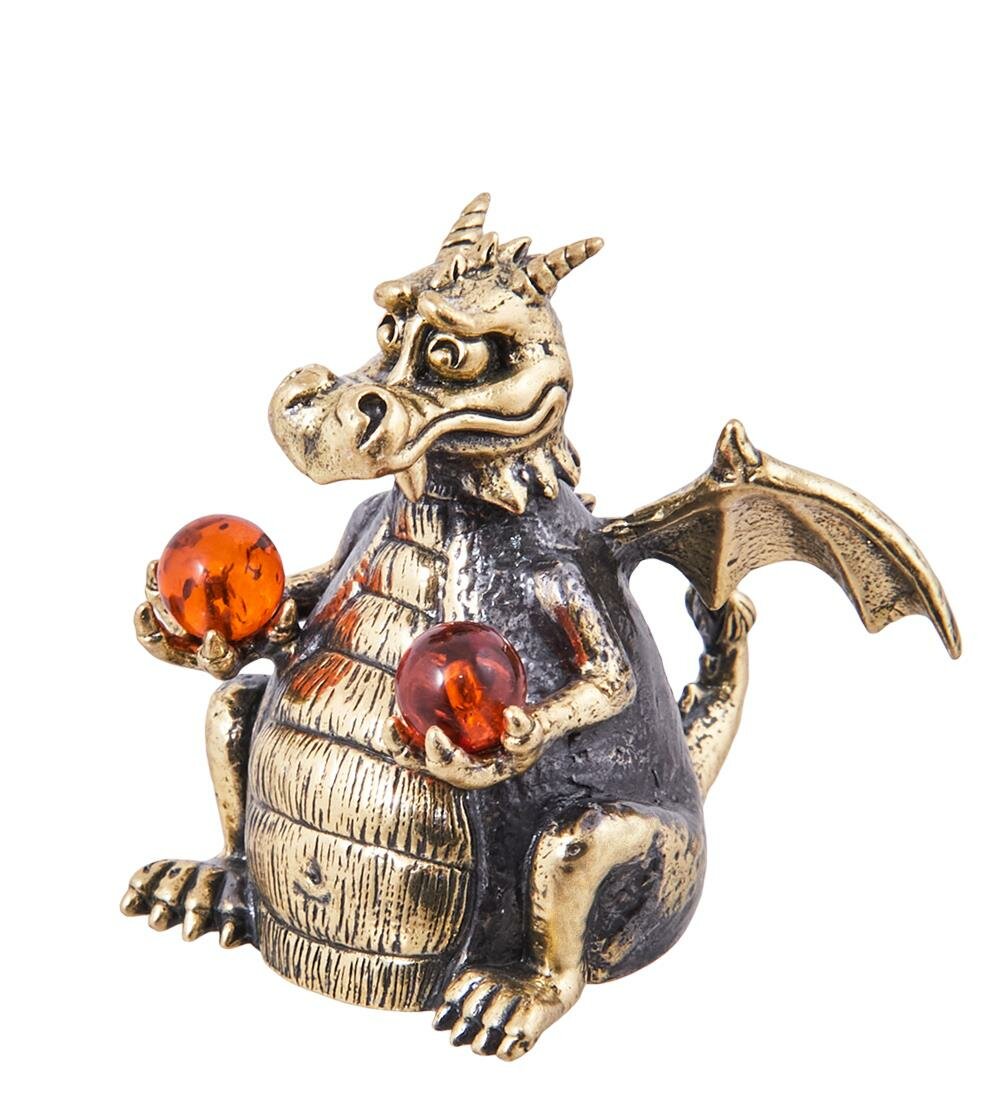 Колокольчик Дракон Йог (латунь, янтарь) A2184323 Народные промыслы, бронзовый