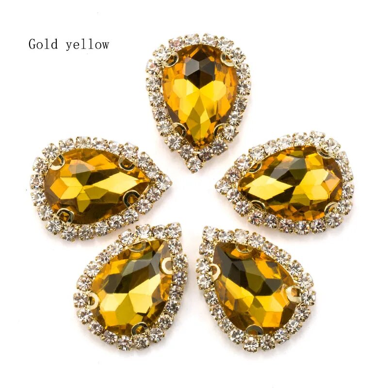 Стразы золотистые 10x14mm, 50шт