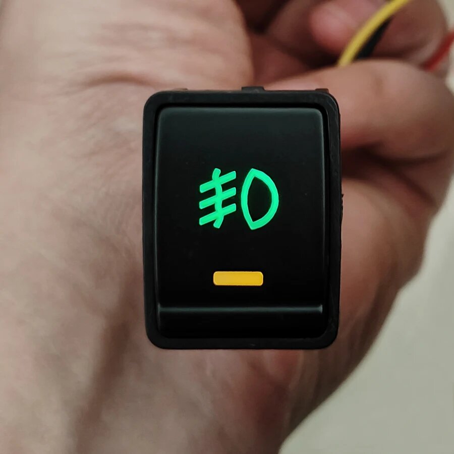 1 шт. 5-контактная кнопка включения-выключения для Nissan X-Trail 2014-2016 Altima Sylphy 2012 Kicks 2017 Tiida 2011, переключатель противотуманных фар зеленый и желтый 12 В