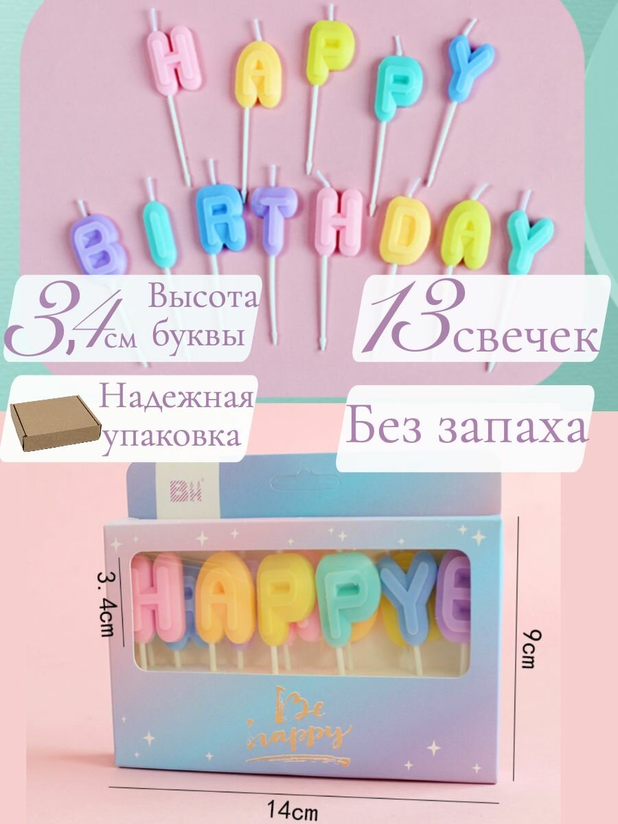 Свечки для торта с днем рождения happy birthday