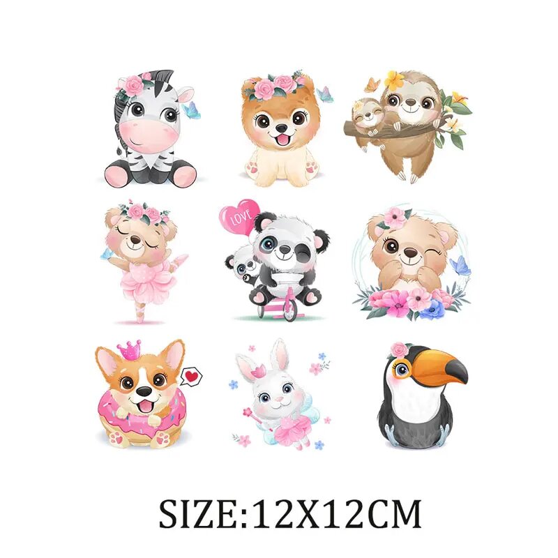 Термоклейкие нашивки с изображением совы и единорога Розовый, 11