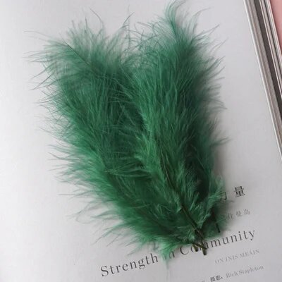 Турецкие белые перья для декора 50 шт Изумрудный, dark green