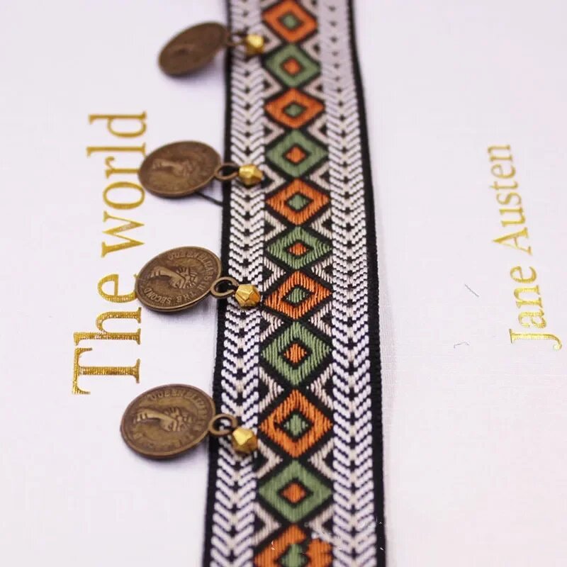 Лента декоративная с монетами, Jane Austen, 2см, Цвет: 1