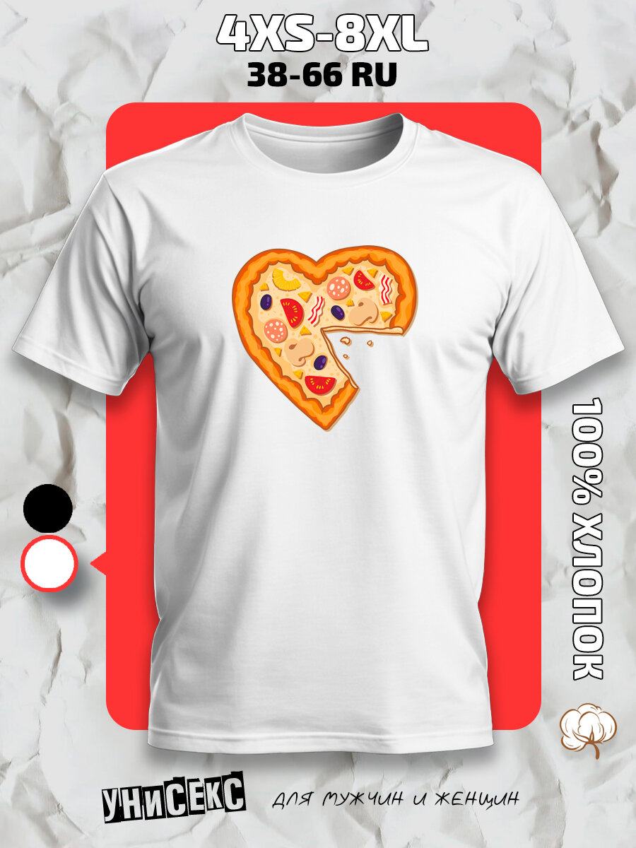 Футболка с принтом пиццей