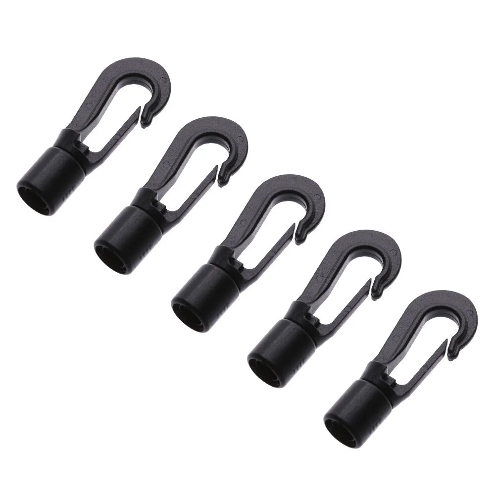 Банджи-шнуры 5 шт, черный, пластик 5mm - 5pcs