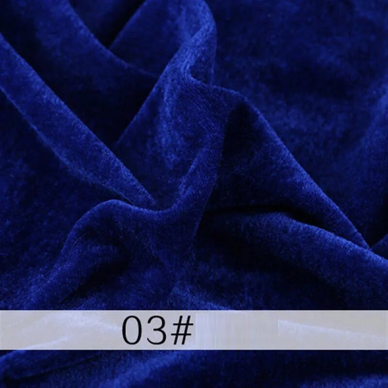 Бархатная эластичная ткань Antswaies, 32 цвета Темно-синий, 150CMx160CM, 3