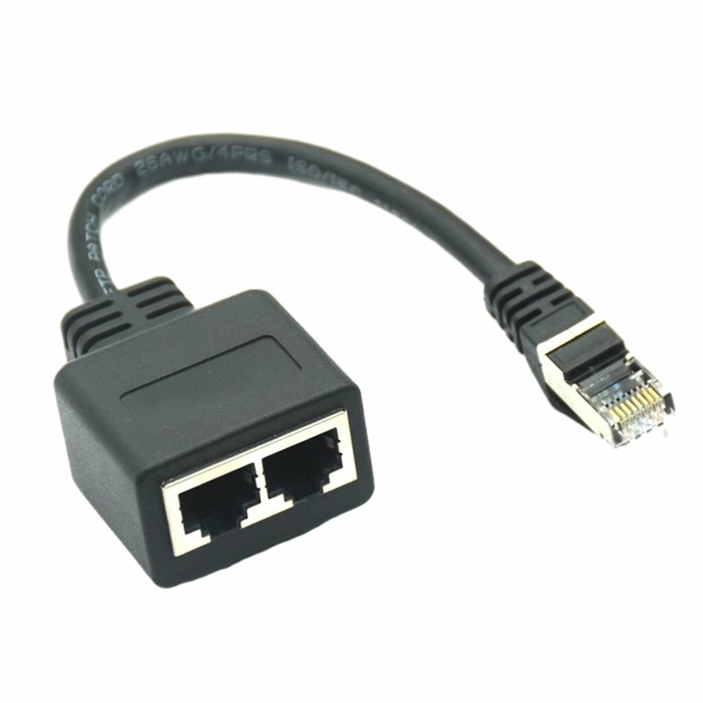Кабель-переходник-разветвитель RJ45, разъемы папа и гнездо , Cat 7, сетевой удлинитель Ethernet, шнур адаптера 1 - 2 женщины