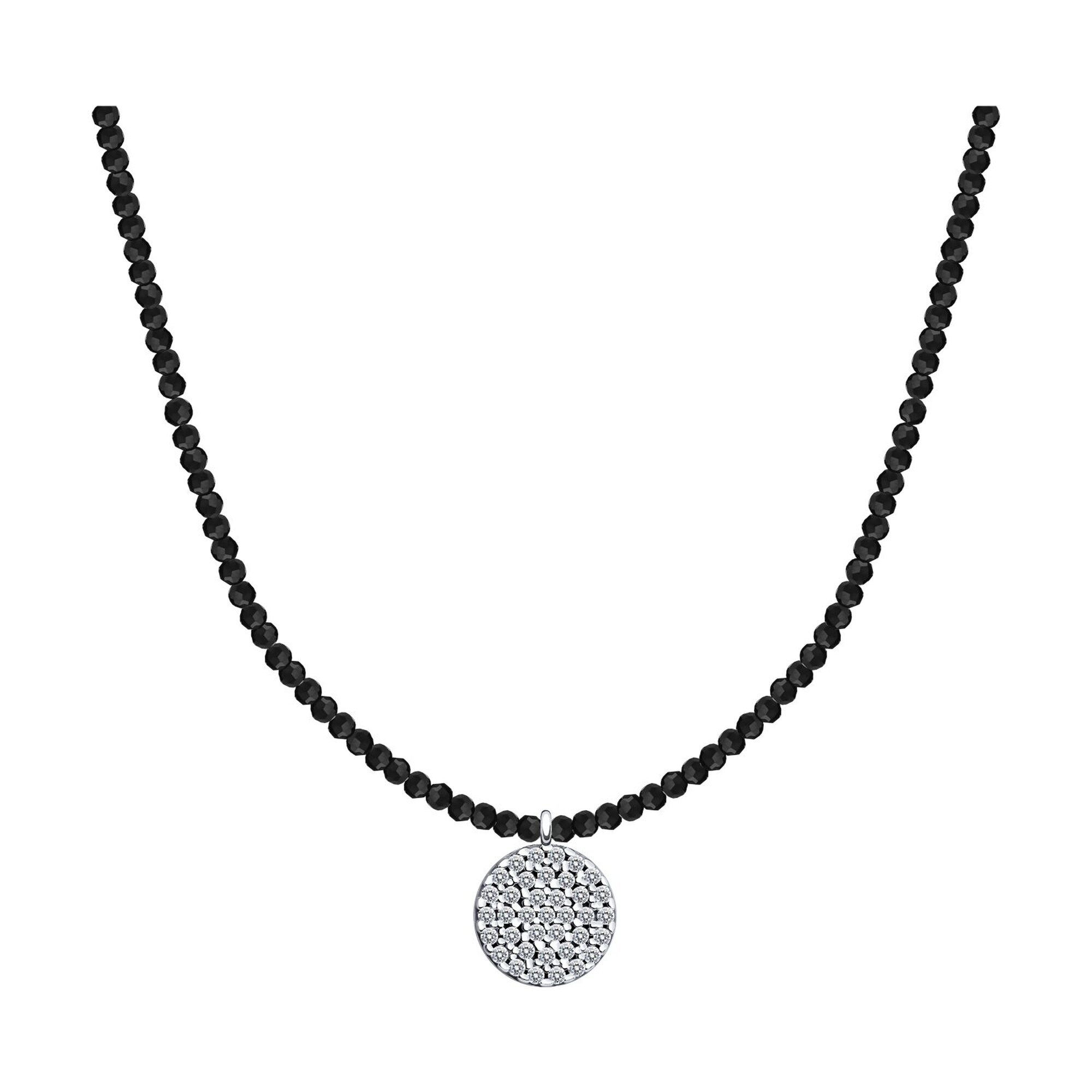 Колье, серебро, 925 проба, родирование, шпинель, фианит