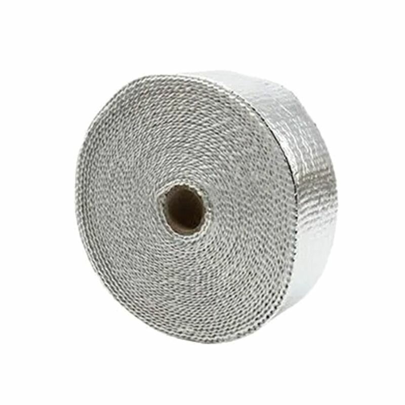 2"x16ft Термообмотка для выхлопной трубы мотоцикла, Серебро - 25mm