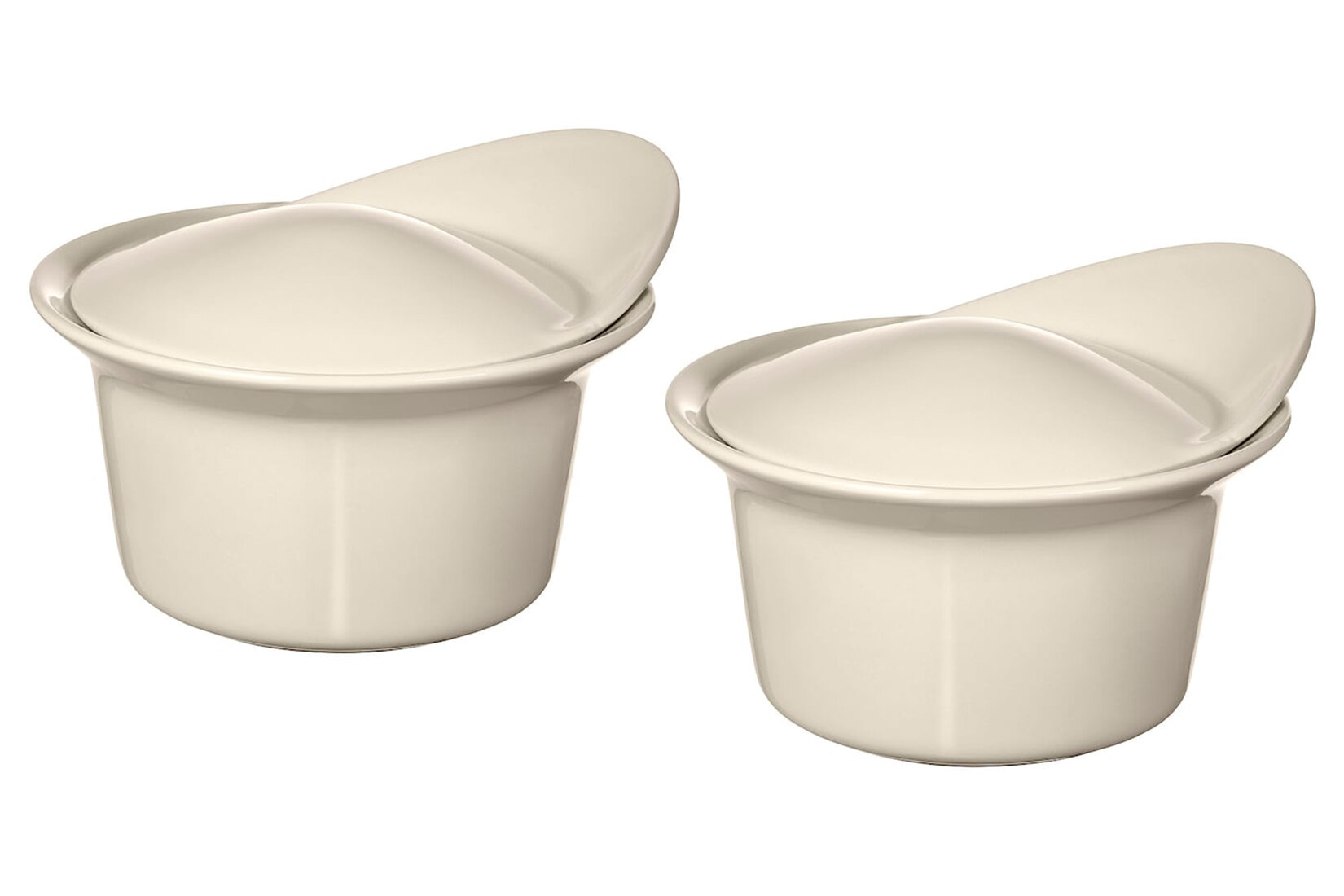 FARGKLAR IKEA 605.417.74 Формы 2 шт для запекания с крышкой 0,2 л глянцевый бежевый