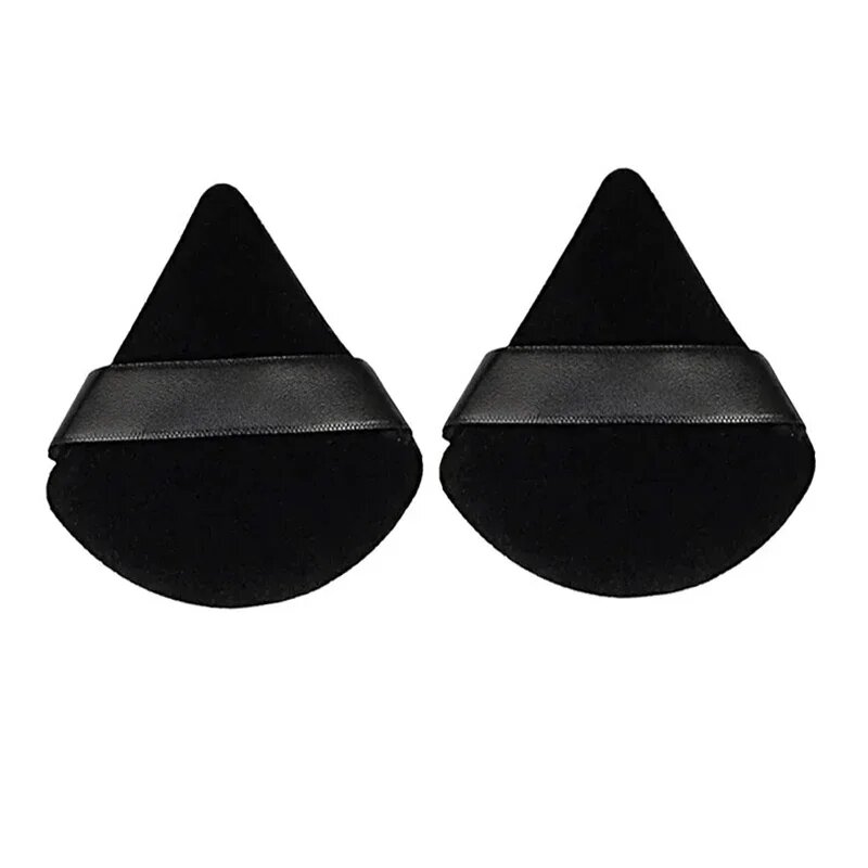Бархатные треугольные спонжи для макияжа black-2pcs