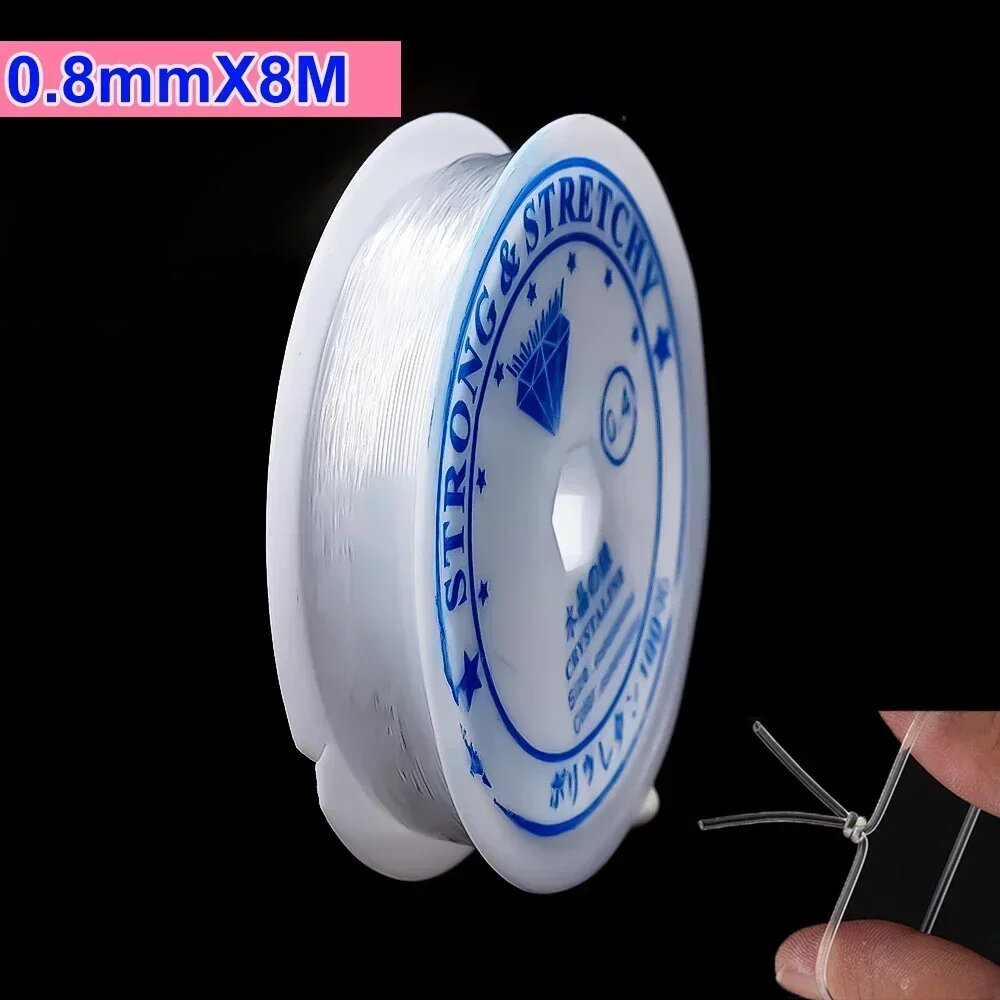 Эластичная нить 0.8mm x 8m, прозрачная