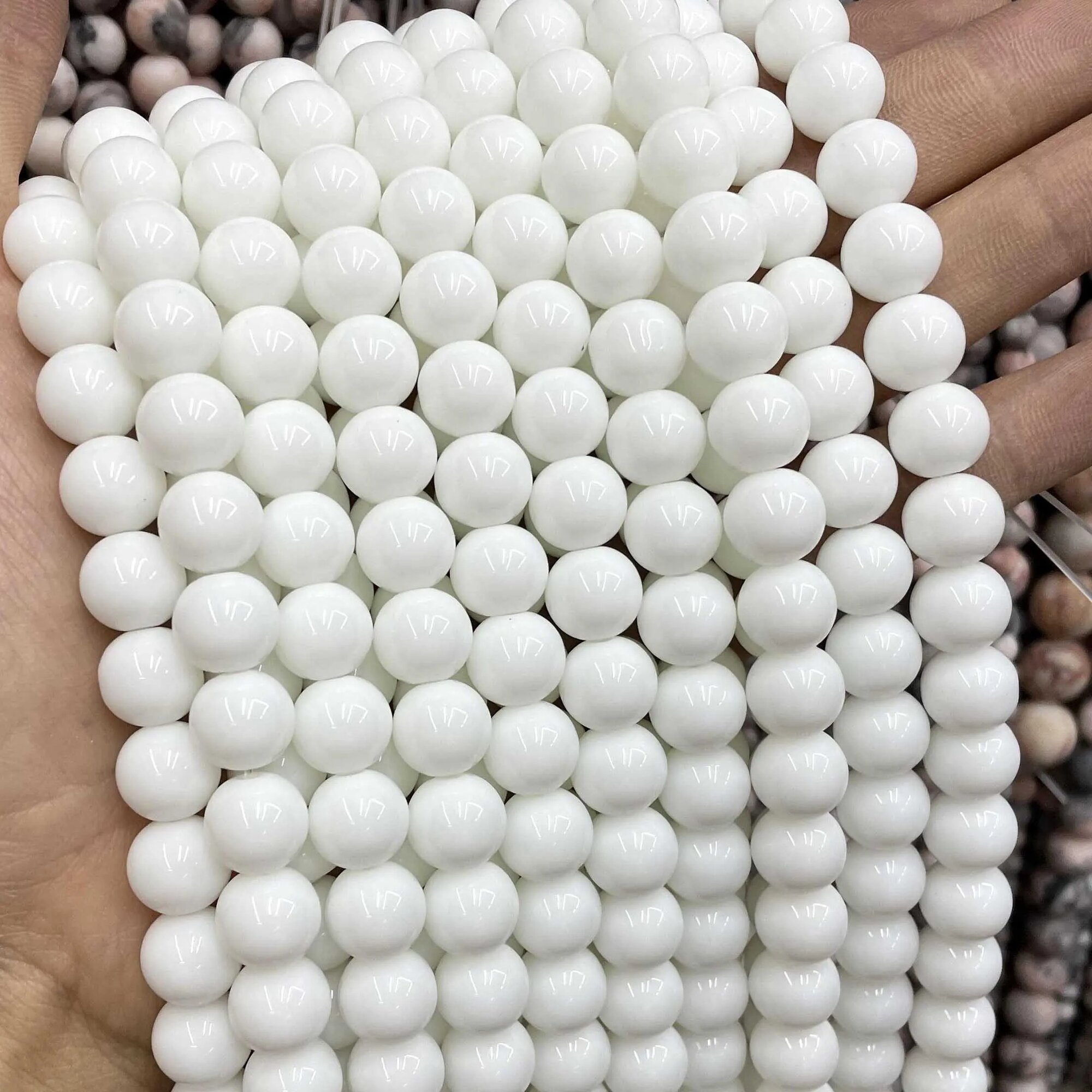 Бусины белые 6 мм, 60шт, White Porcelain
