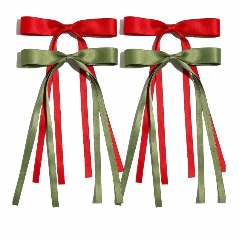 Зажимы для волос с лентой бантом