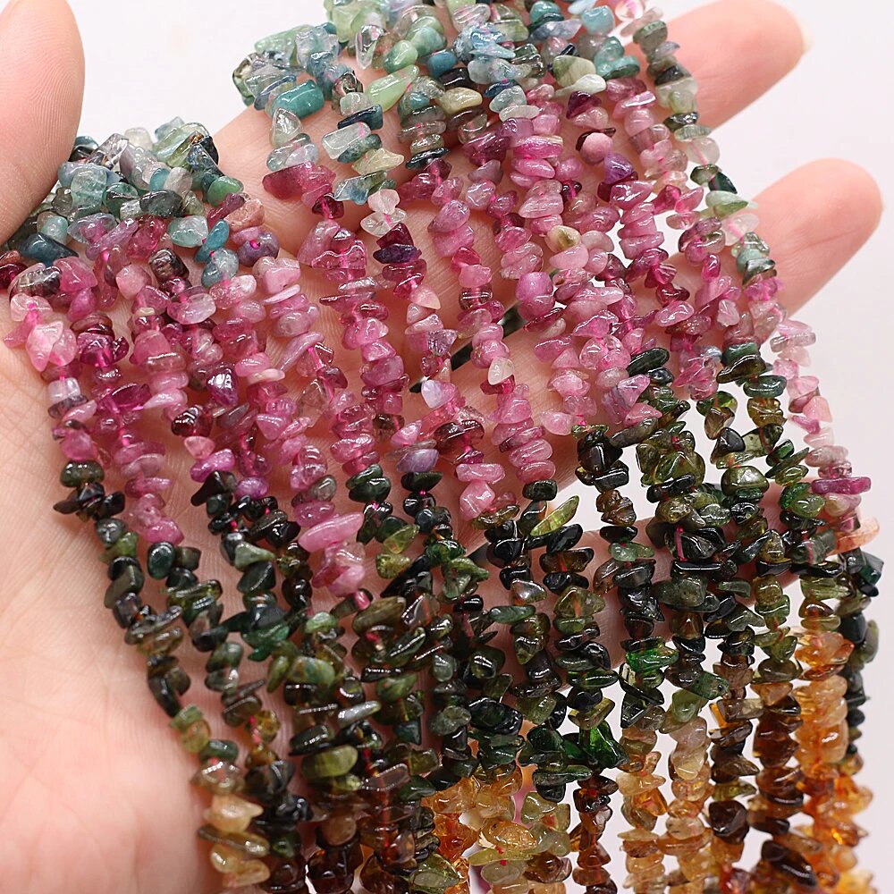 Бусины из натурального турмалина Rainbow Tourmaline