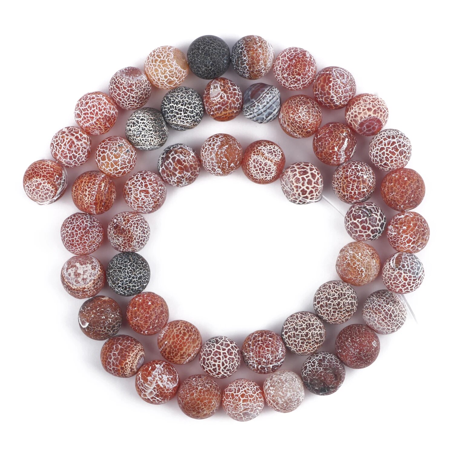 Черные круглые бусины из агата Xilitata 4/6/8/10/12 мм Бордовый, 10mm (approx 36pcs), red brown