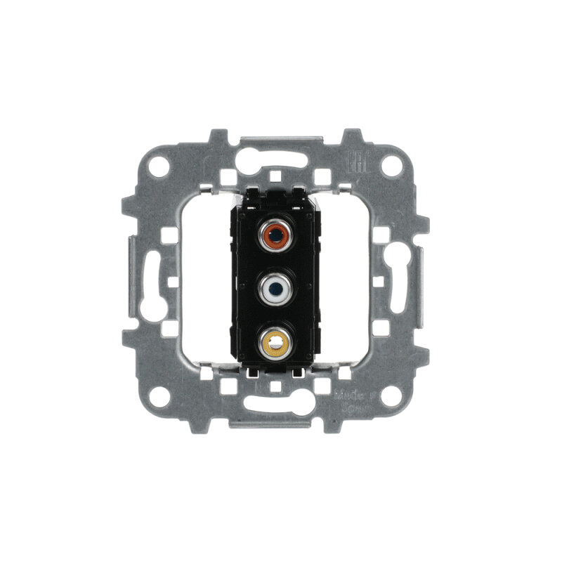 Механизм разъёма 3xRCA 8155.3 ABB Niessen 2CLA815530A1001, встраиваемый, IP20, 1 шт
