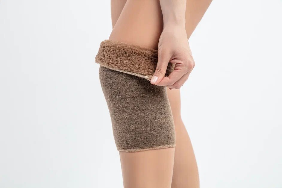 Наколенник Woolhouse, согревающий, из шерсти верблюда, с ворсом стрейч XL(64-72), обхват колена 45-49 см, коричневый