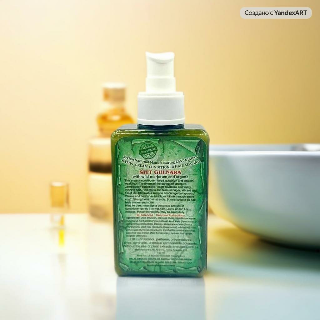 Уплотняющий волосы нативный бальзам - маска с душицей и арганой SITT GULNARA "Цветок граната"