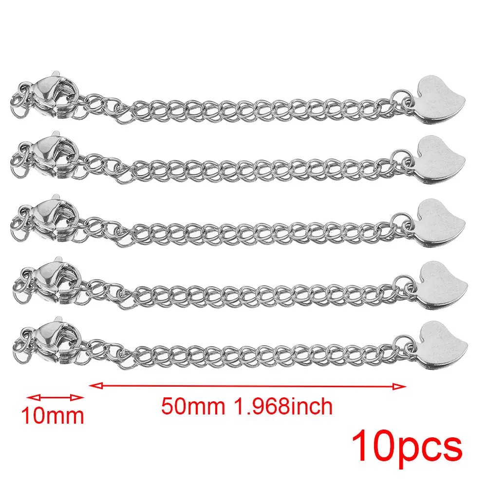 Цепочки из нержавеющей стали, 10 шт, Цвет: H Steel