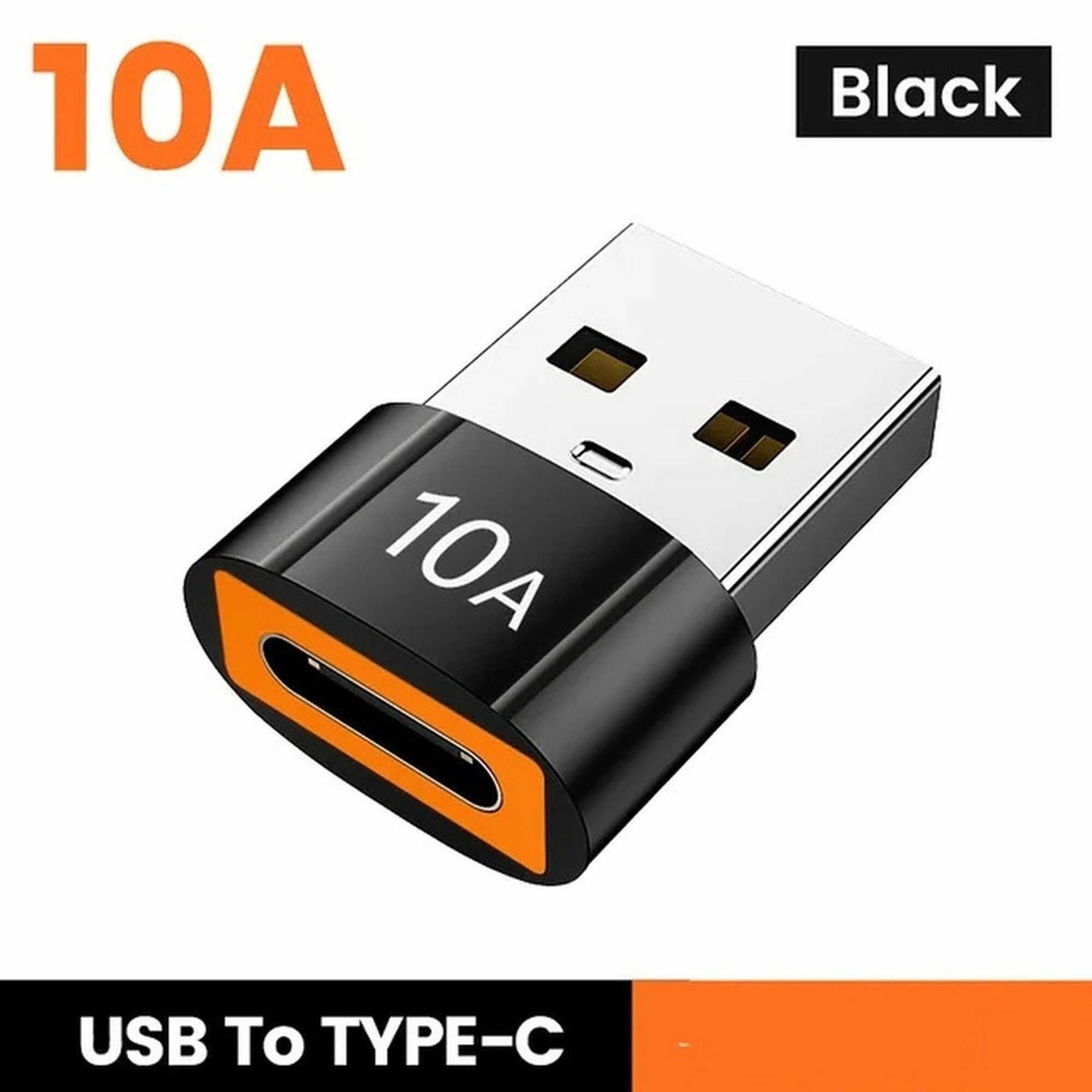Адаптер-переходник Type-C USB, для подключения устройств, черный, алюминий