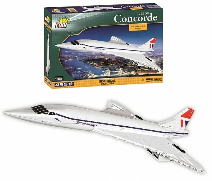 Конструктор пластиковый Cobi G-BBDG Concord - Пассажирский самолет - 455эл. - Коби 1917