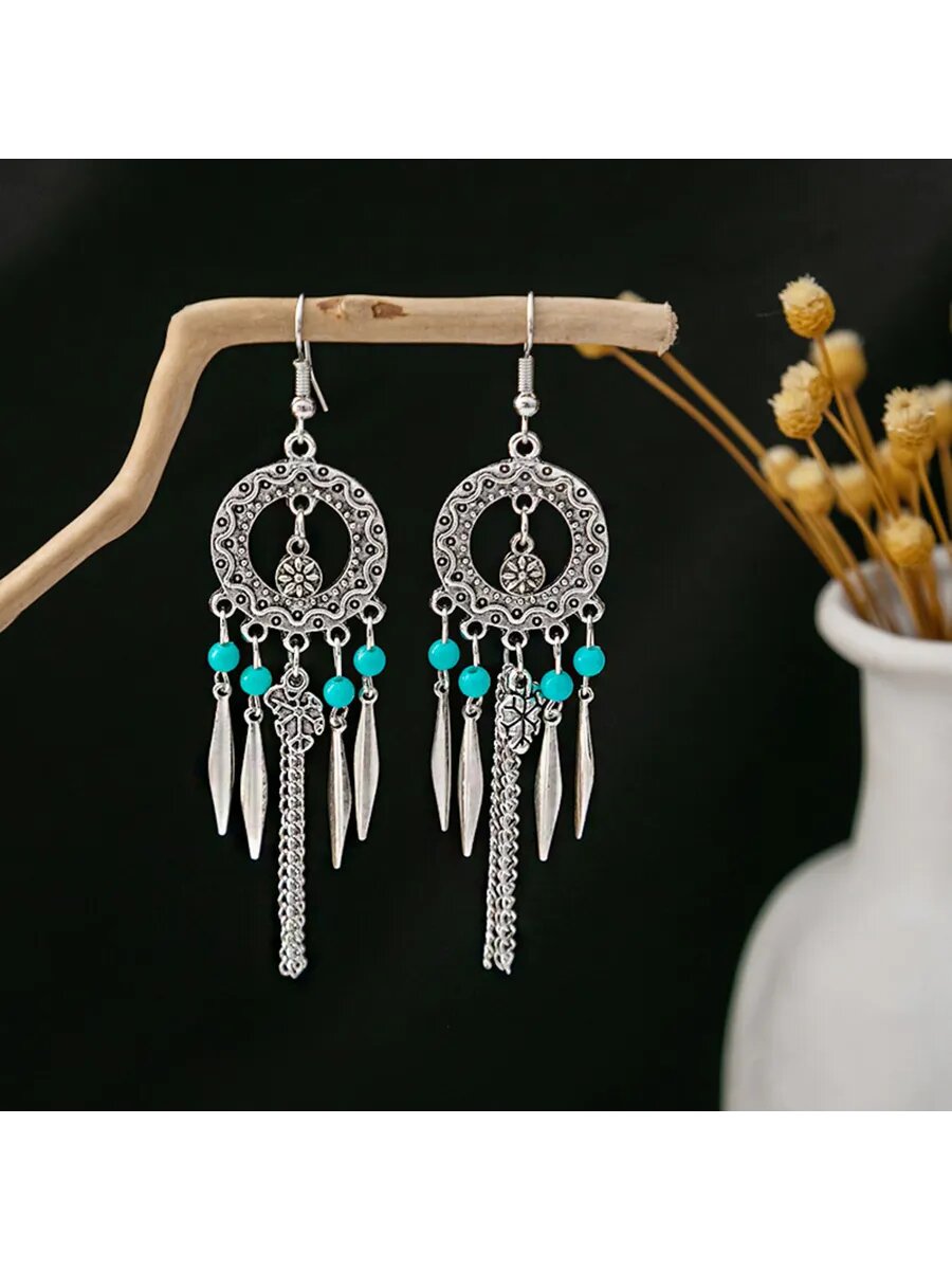 Серьги, эмаль, бирюза синтетическая