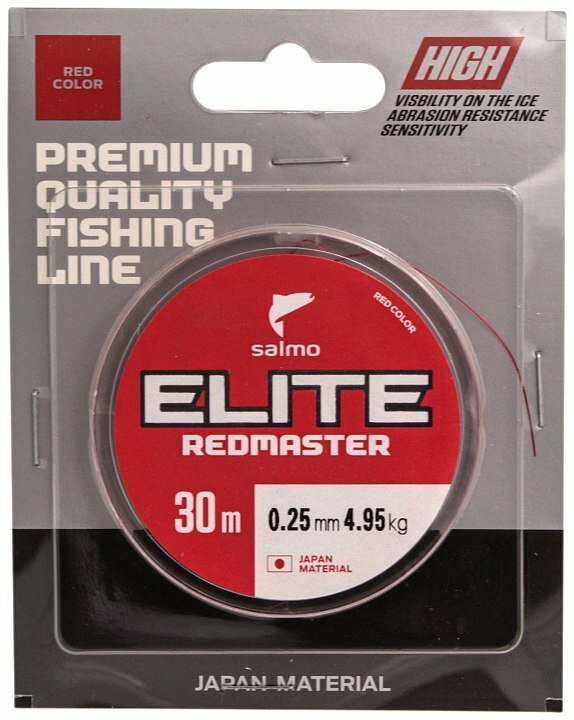Salmo Ice Elite Redmaster леска 0,25 мм, 30 м монофиламентная для зимней рыбалки