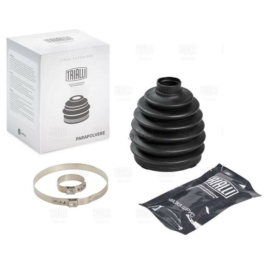 TRIALLI FG1807 пыльник ШРУСА для А/М SKODA OCTAVIA A5 (04-) 1.4TSI/1.8TSI (наруж. Компл хомуты/смазка) (TPEE) (FG 1807)