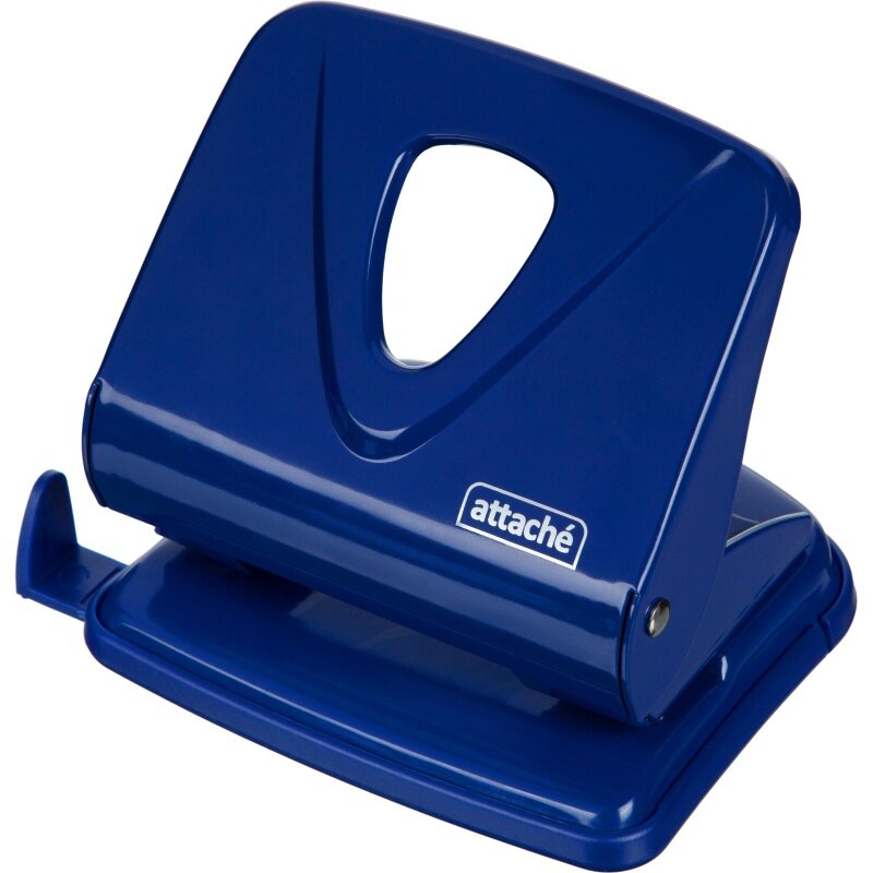 Дырокол Attache Symbol до 30 листов, линейка, металл, синий (WP-3534)