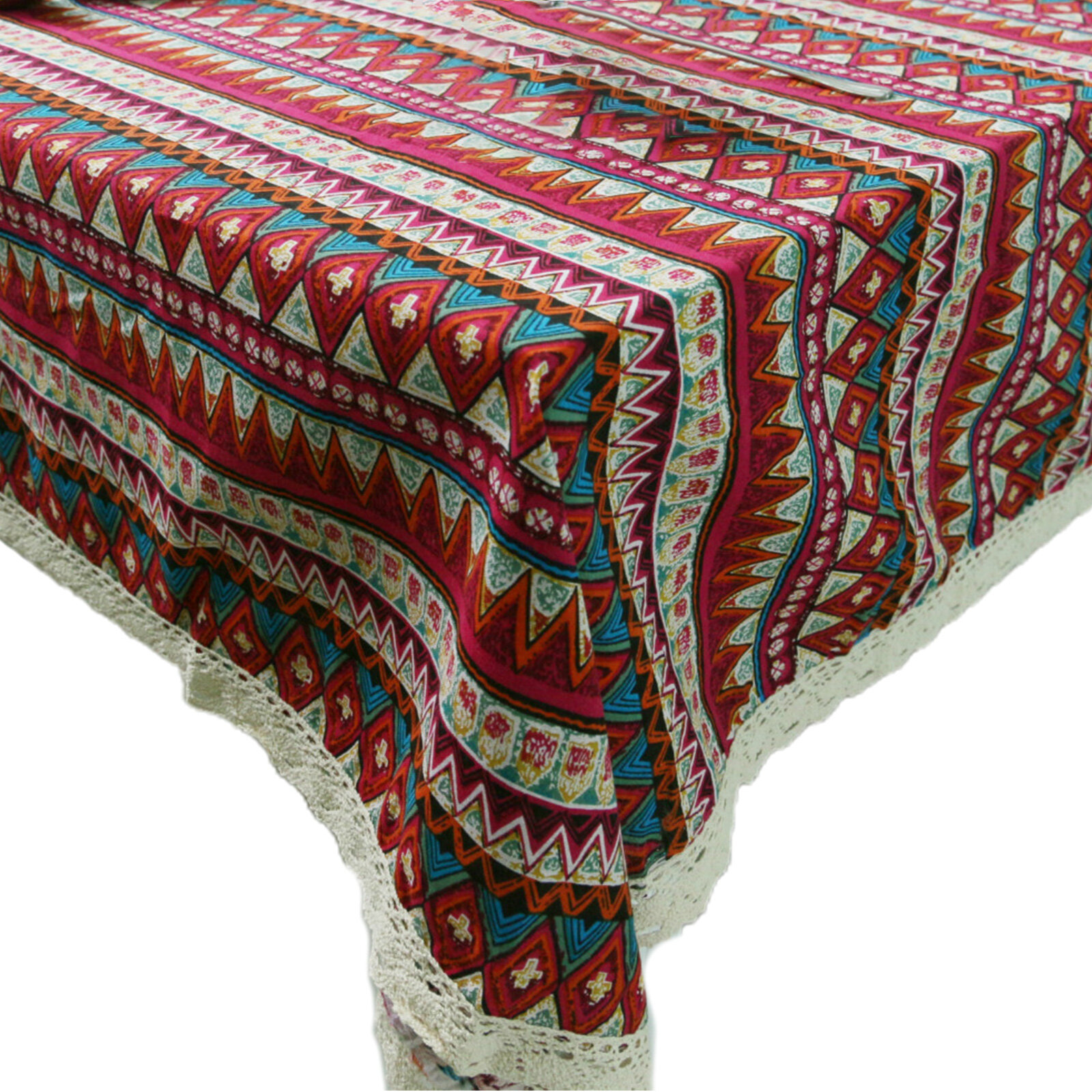 Скатерть, Скатерть из ткани в этническом стиле, винтажный домашний текстиль, хлопковая печатная скатерть - красная, 1 шт.