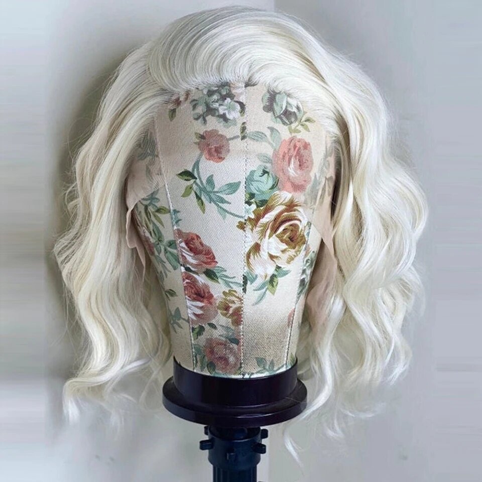 Парик женский Синтетический на сетке спереди, короткие светлые волосы с естественным 12 дюймов