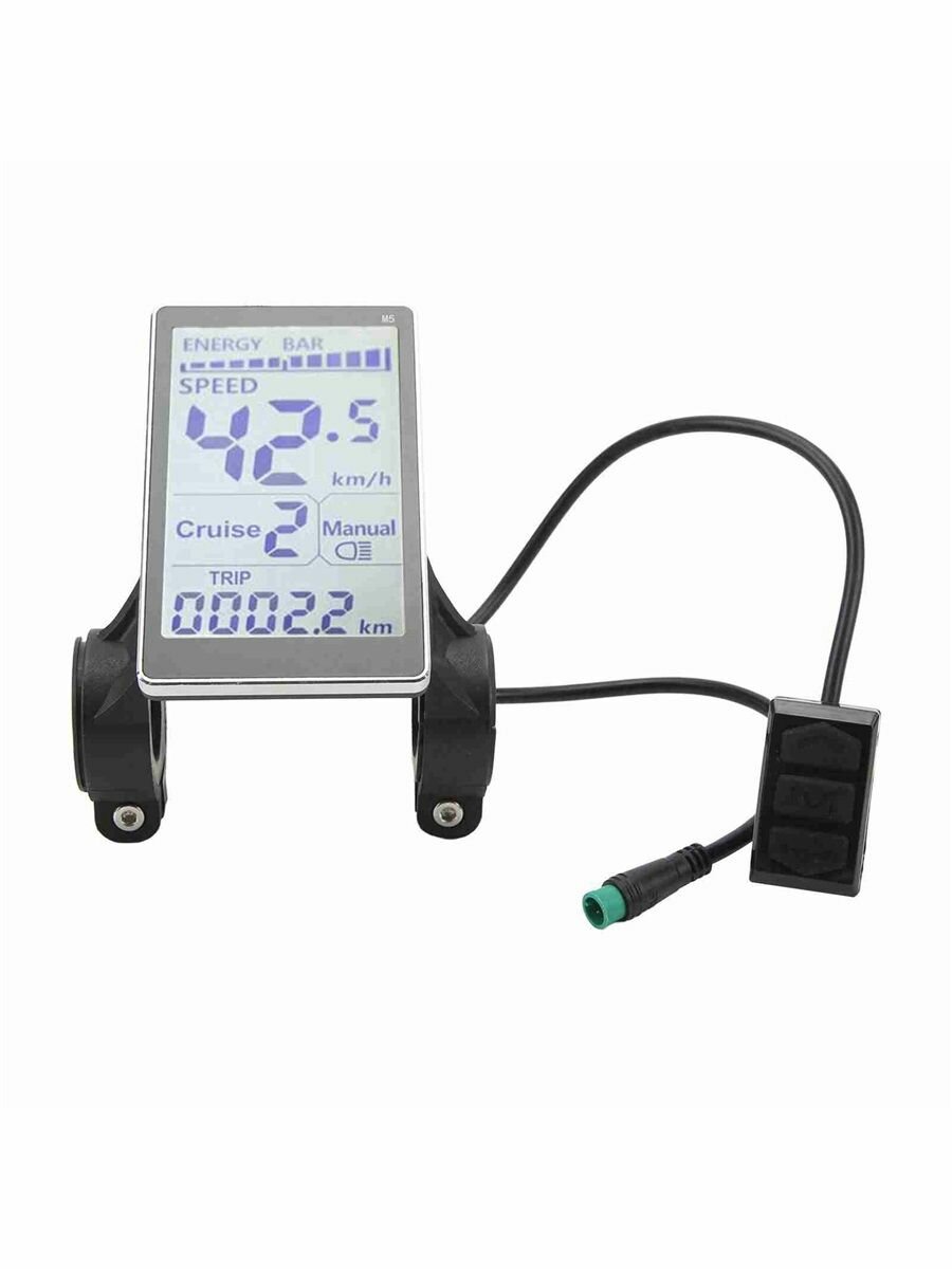 Универсальный ЖК-метр для электровелосипеда 5-контактный для 24 В 36 В 48 В 60 В 31,8 мм 22,2 мм M5 ЖК-экран
