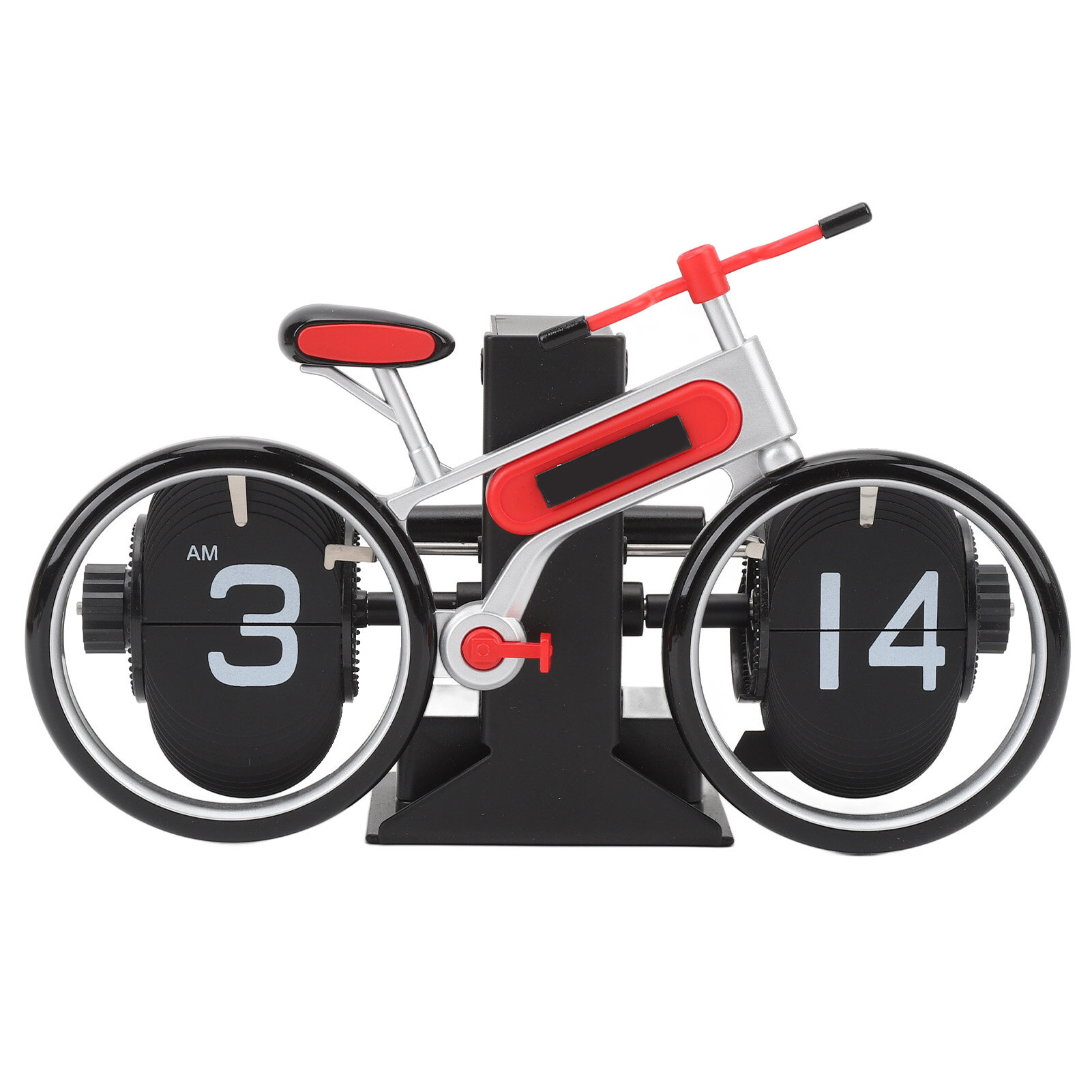 Настольные механические часы в форме велосипеда, работающие от батареек, в стиле ретро-винтаж, для дома и офиса, красные.