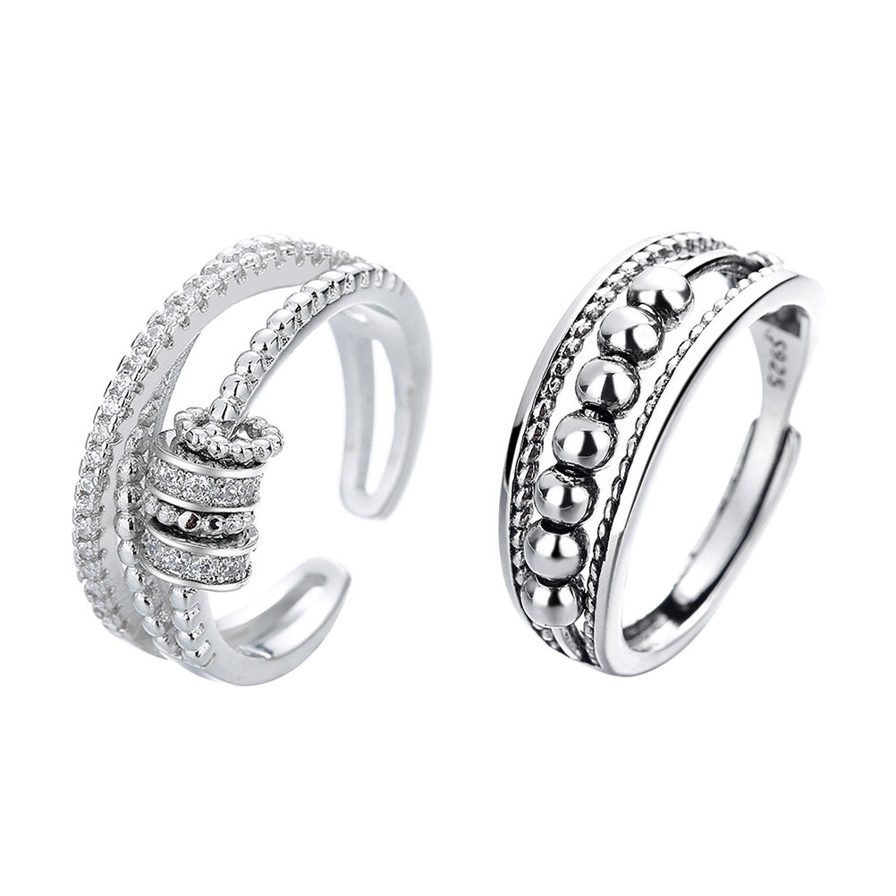 Женские кольца на день святого Валентина, регулируемые кольца из бисера, ротатор, подарок на удачу, комплект ювелирных изделий, 2 шт.