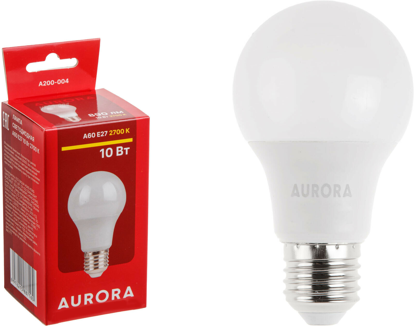 Лампа светодиодная E27 AURORA STARTUL A60 10 Вт 2700K (A200-004)