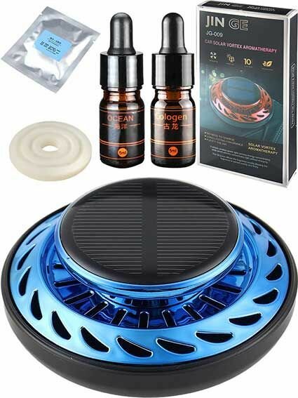 Ароматизатор для автомобилей Миленд на солнечной батарее "Диск", синий, свежей-цитрус, 80х32 мм (АР-4196)