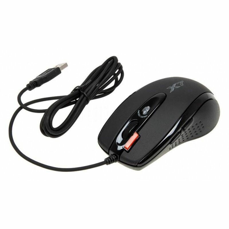 Компьютерная мышь A4Tech Черная, X-718BK, оптическая, 3000 dpi, USB, 6but (94398)